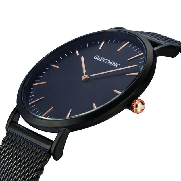 Ultra Thin Black Japan Quartz Watch — GoBliss