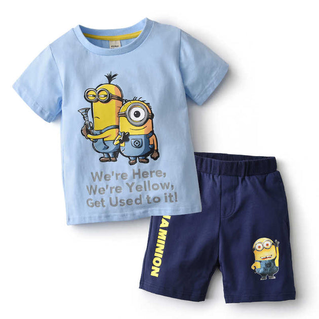 2-5 years Children Clothing Set (Minions T-Shirt+ Pants 100% Cotton Sp ...
